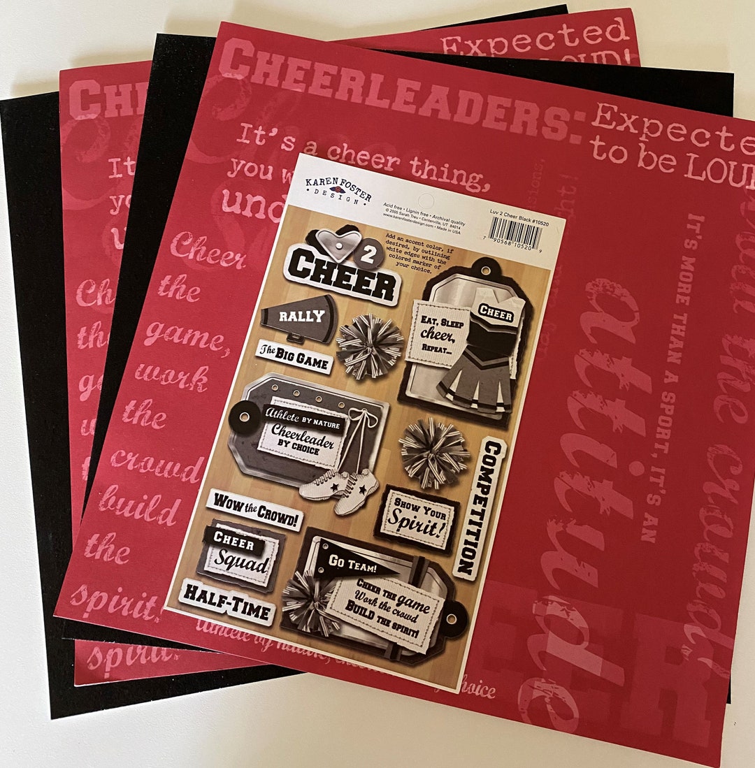 12"x12" Luv 2 Cheer Scrapbook Kit in Red and Black - Etsy