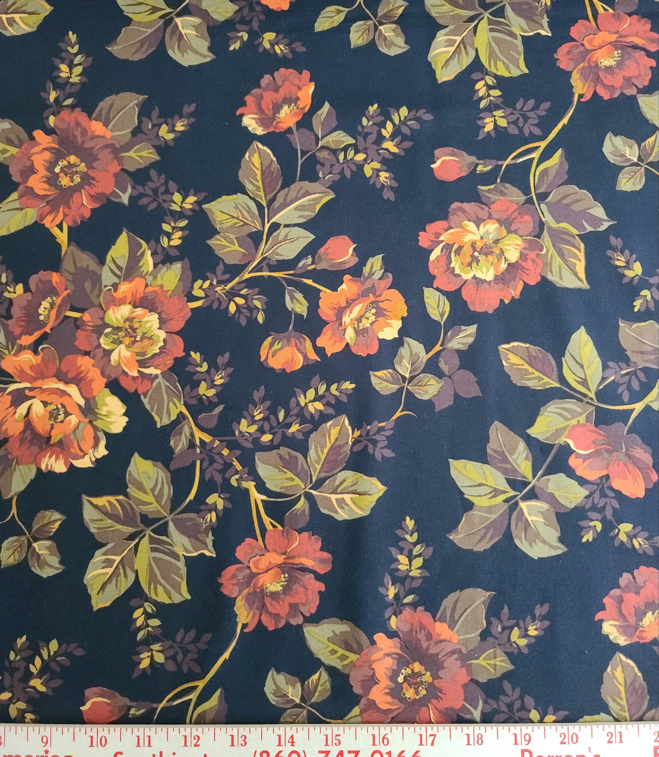 Stunning Rust and Orange Color Flowers by Andover Fabrics - Etsy