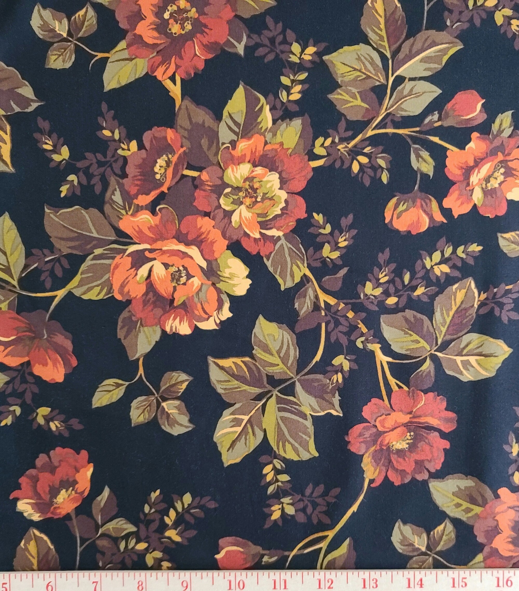 Stunning Rust and Orange Color Flowers by Andover Fabrics - Etsy