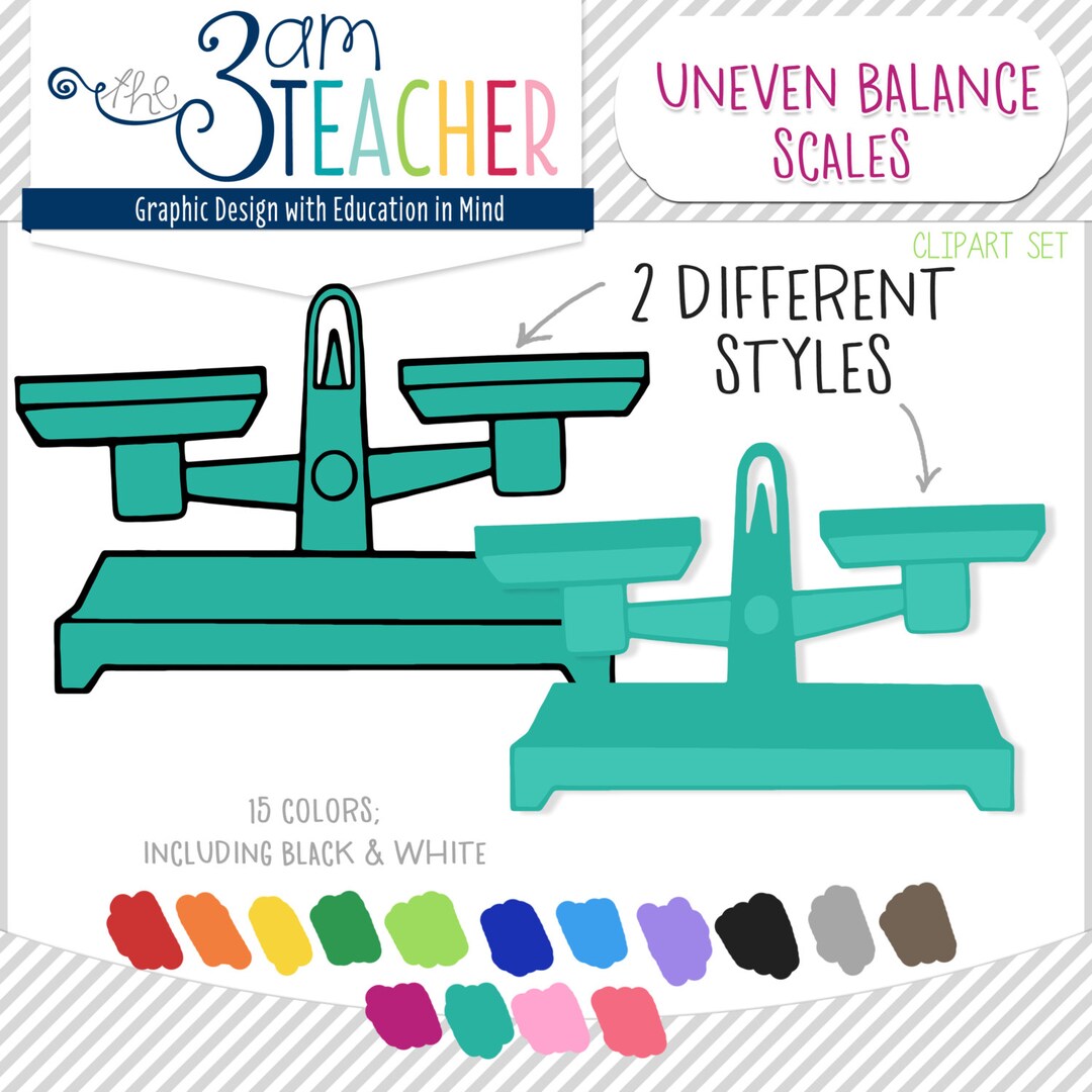 UNEVEN Balance Scales Digital Clipart Set - Etsy