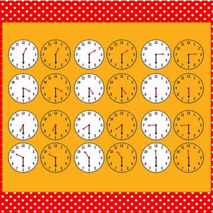 Telling Time Clip Art Collection - Etsy