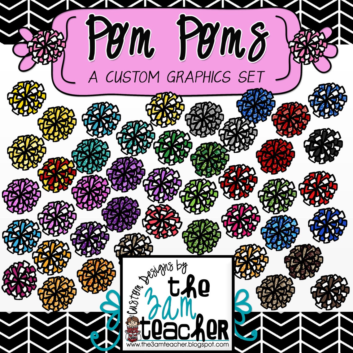 Pom Pom Clip Art Collection - Etsy