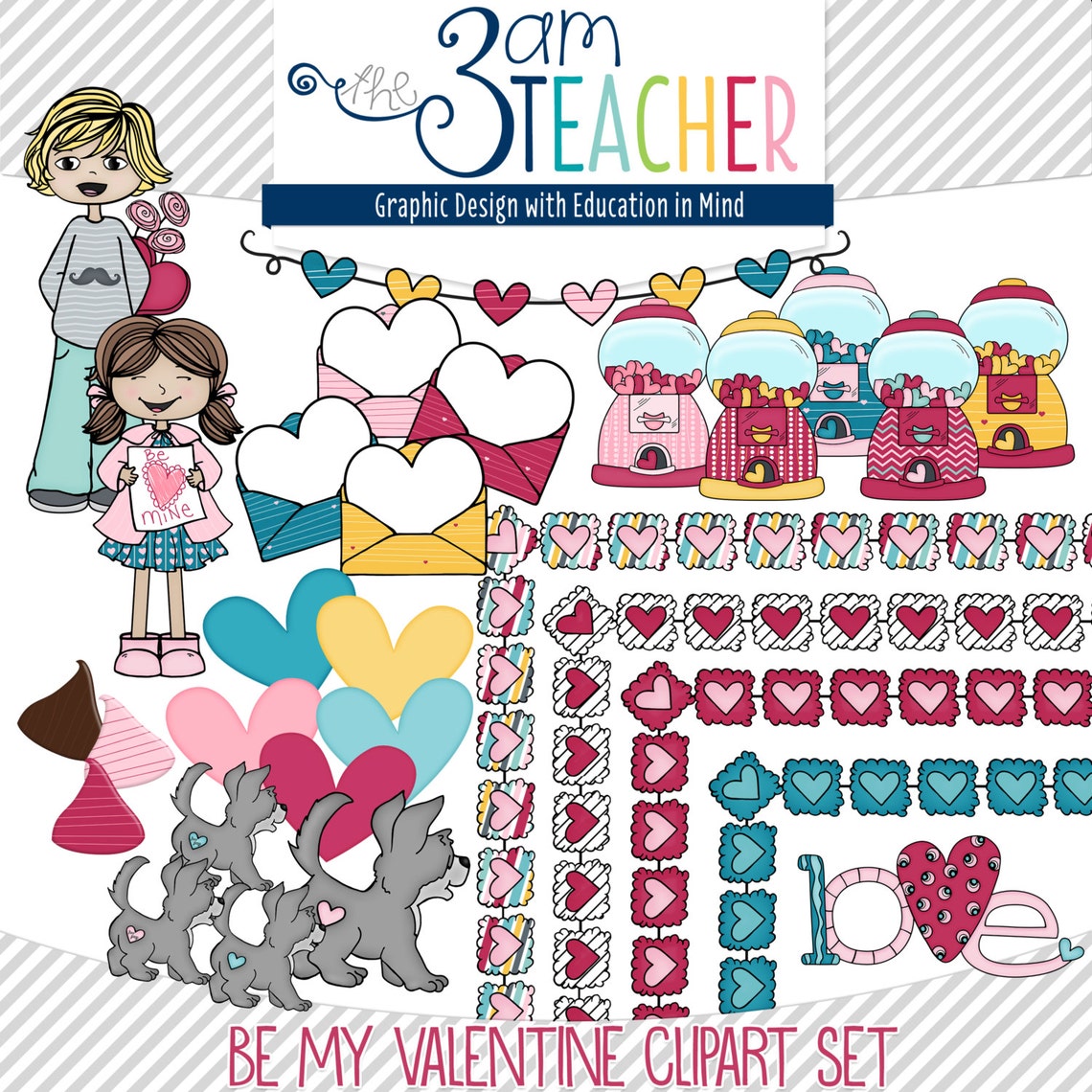 Be Mine: Valentine's Clipart Set - Etsy