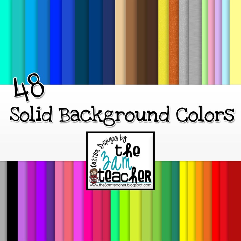 48 Solid Colored Backgrounds / Digital Papers | Etsy
