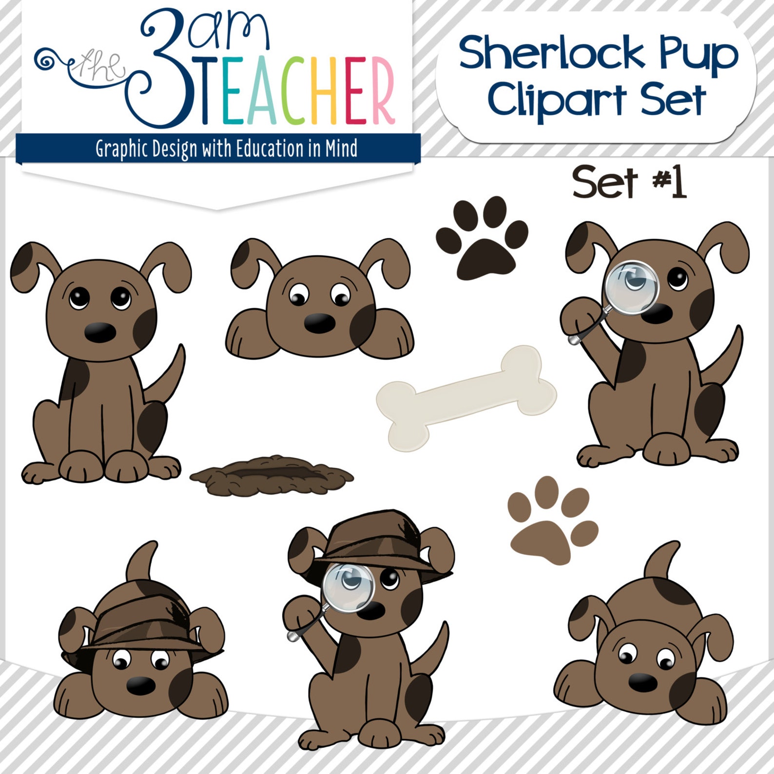 Sherlock Dog Clip Art Set: #1 - Etsy