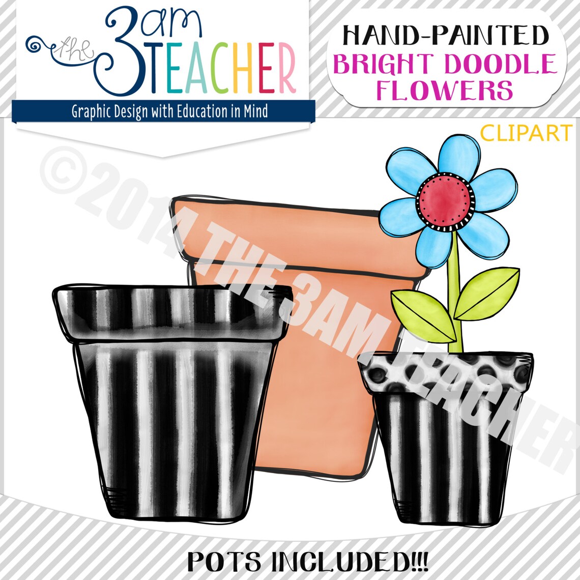 Spring Doodle Flowers Clip Art - Etsy
