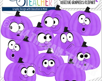 Pumpkin Headz Clipart Set: Bright Pink | Etsy