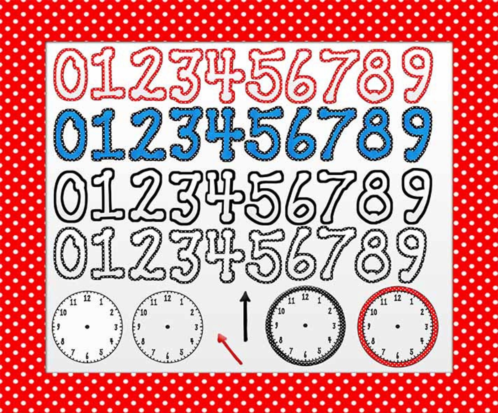 Telling Time Clip Art Collection - Etsy