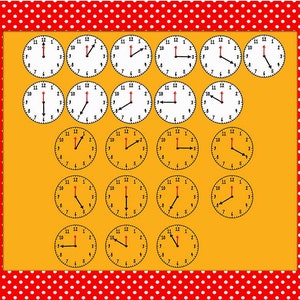 Telling Time Clip Art Collection - Etsy