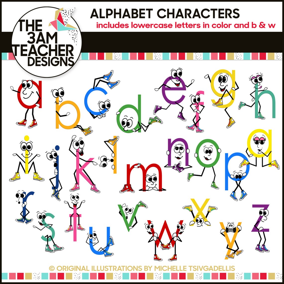 Alphabet Letters with Character lower case only | Etsy