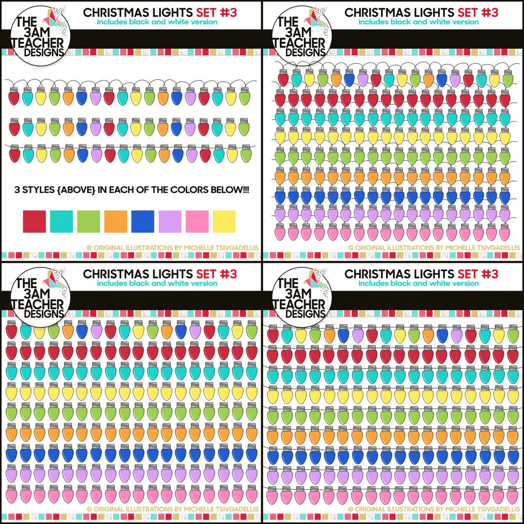 Christmas Lights: Clipart Set #3 - Etsy
