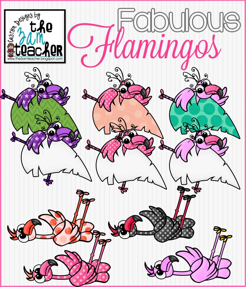 Fabulous Flamingos Digital Graphics/ Clip Art - Etsy