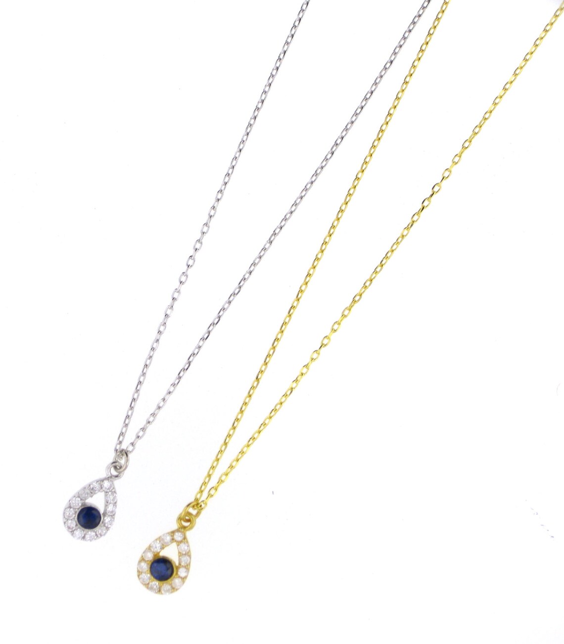 Teardrop Sapphire Necklace - Etsy