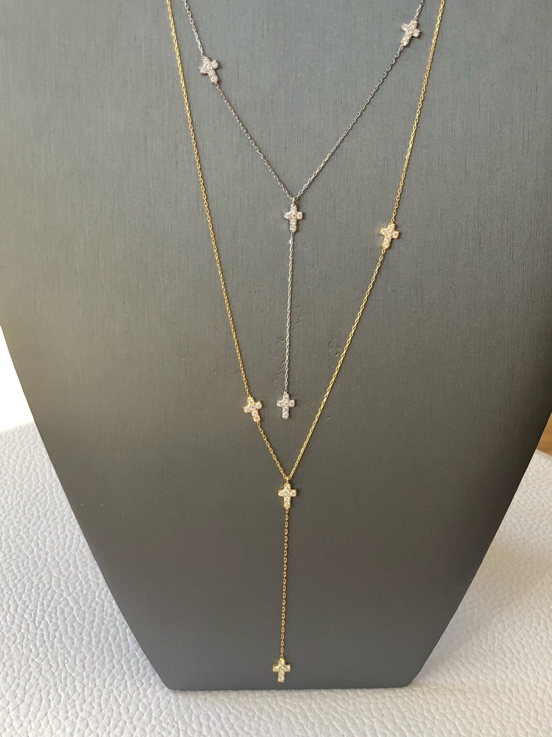 Mini Cross Lariat - Etsy