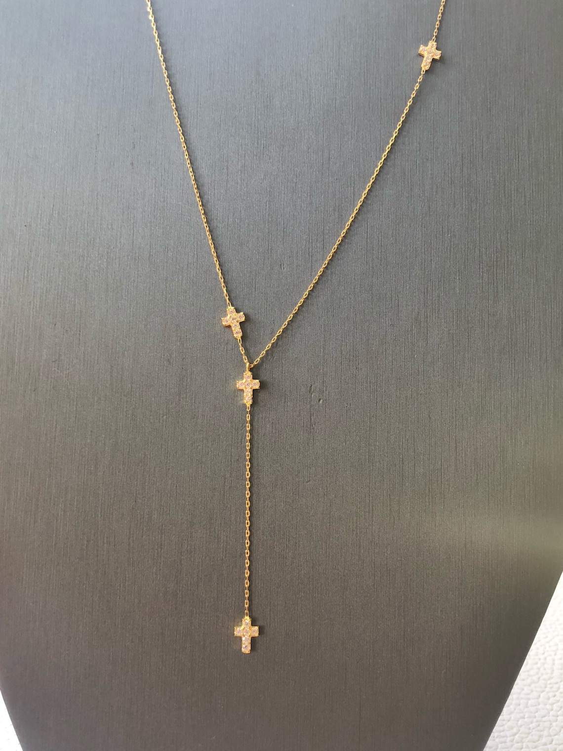 Mini Cross Lariat - Etsy