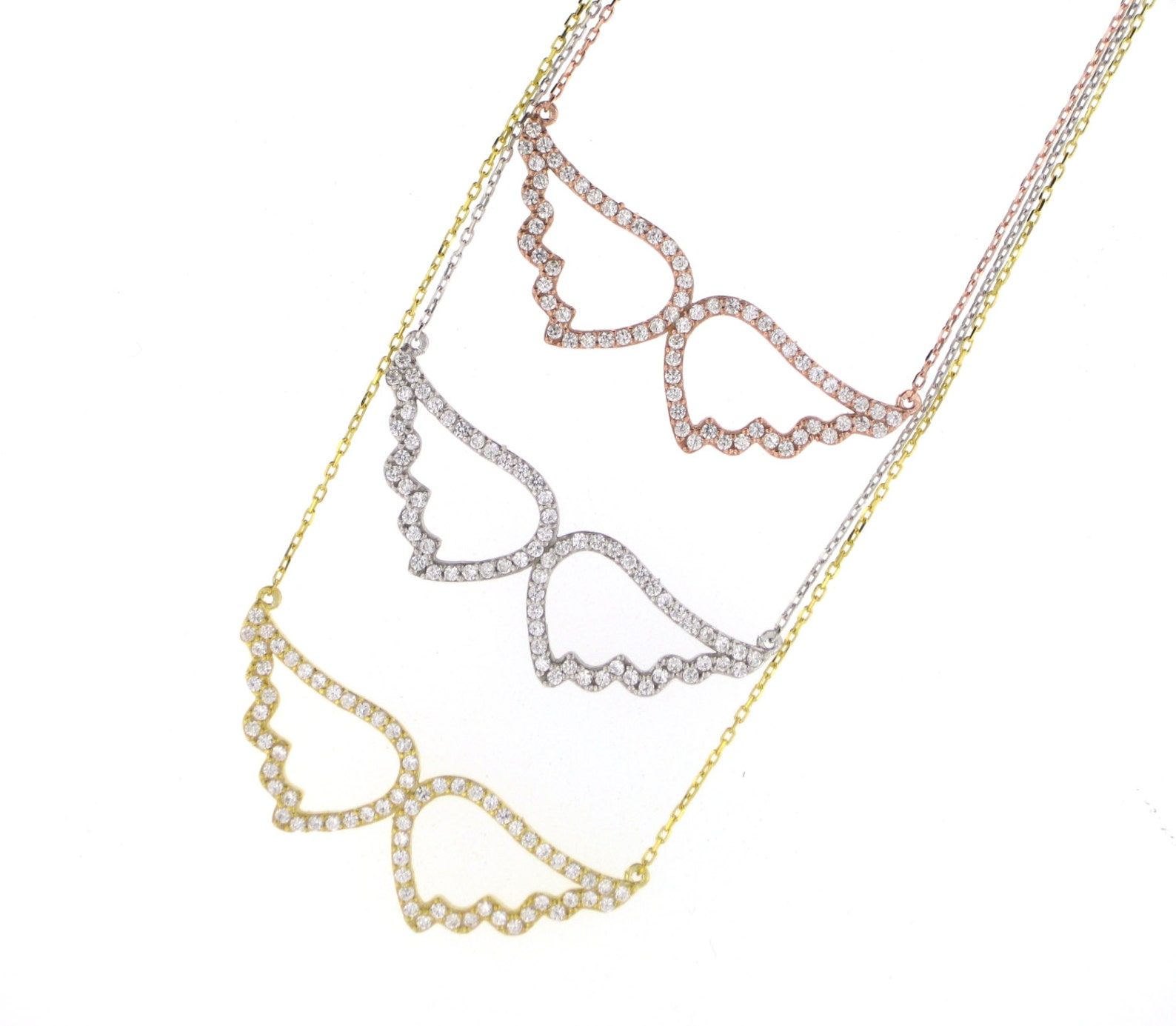 Salelarge Pave Angel Wings - Etsy