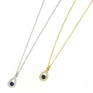 Teardrop Sapphire Necklace - Etsy