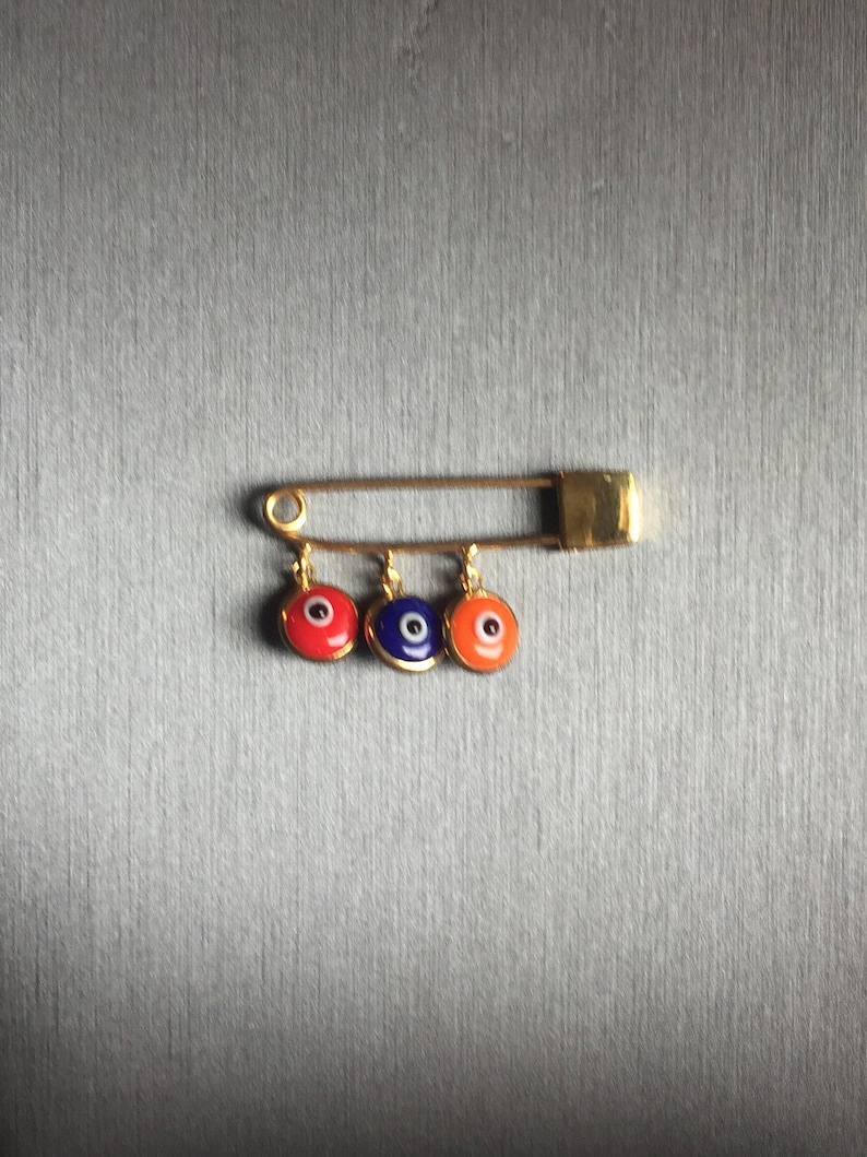 Hye Em Yes-Gold Evil Eye Safety Pin | Etsy