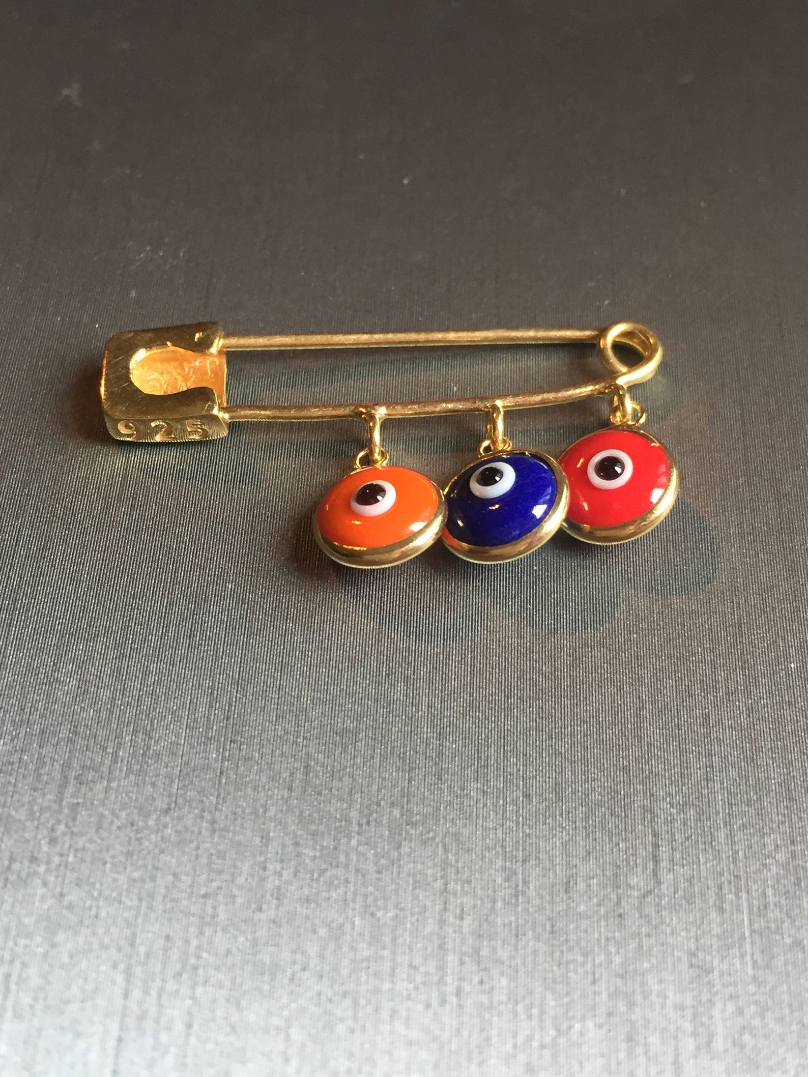 Hye Em Yes-gold Evil Eye Safety Pin - Etsy
