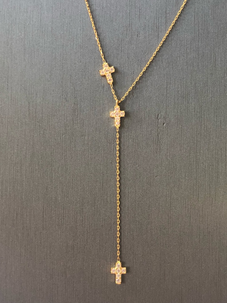 Mini Cross Lariat - Etsy