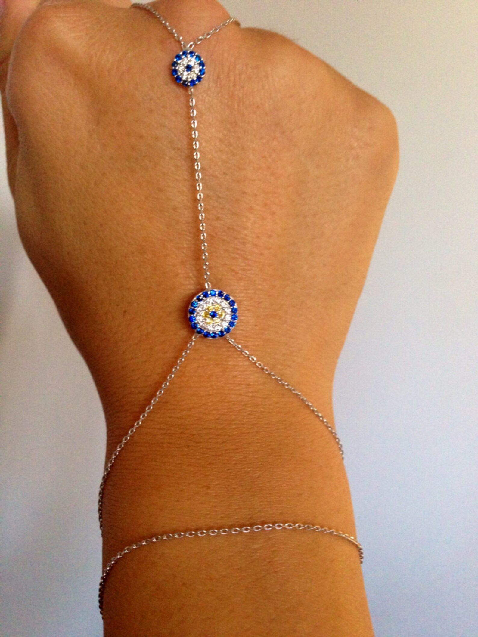 Sahmaran Evil Eye Hand Bracelet - Etsy