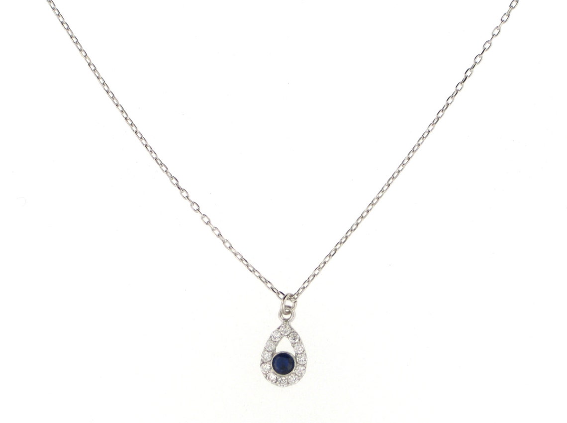 Teardrop Sapphire Necklace - Etsy