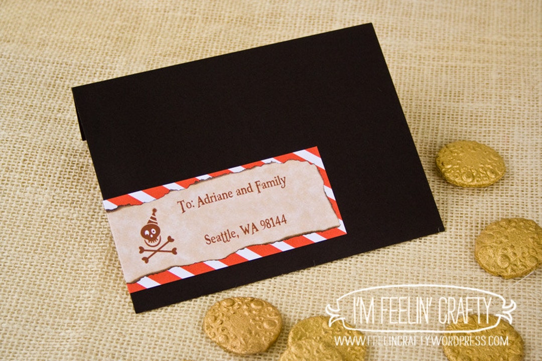 Pirate Party Wrap Around Address Labels- Printable - Etsy