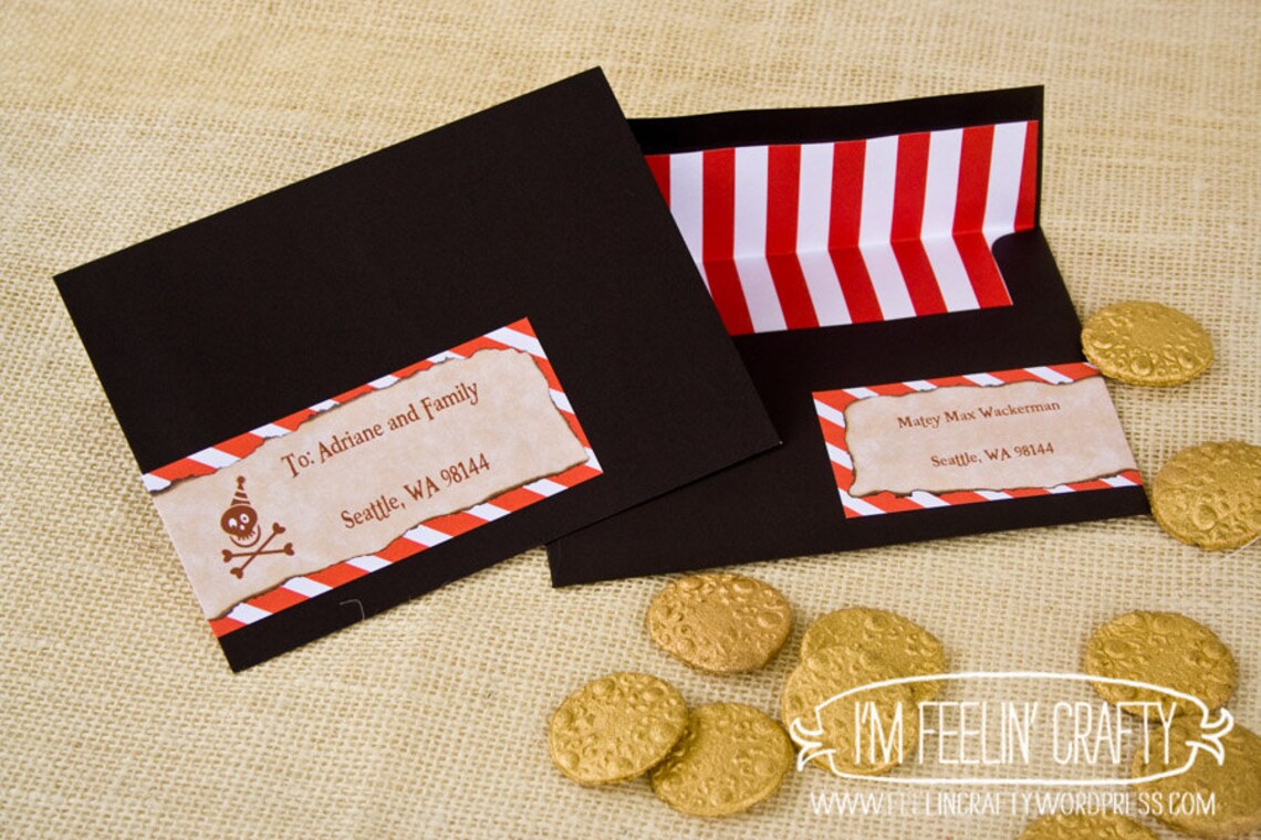 Pirate Party Wrap Around Address Labels- Printable - Etsy