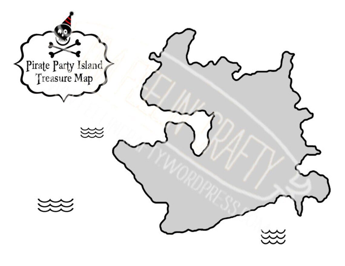 Pirate Party Treasure Map- Printable - Etsy