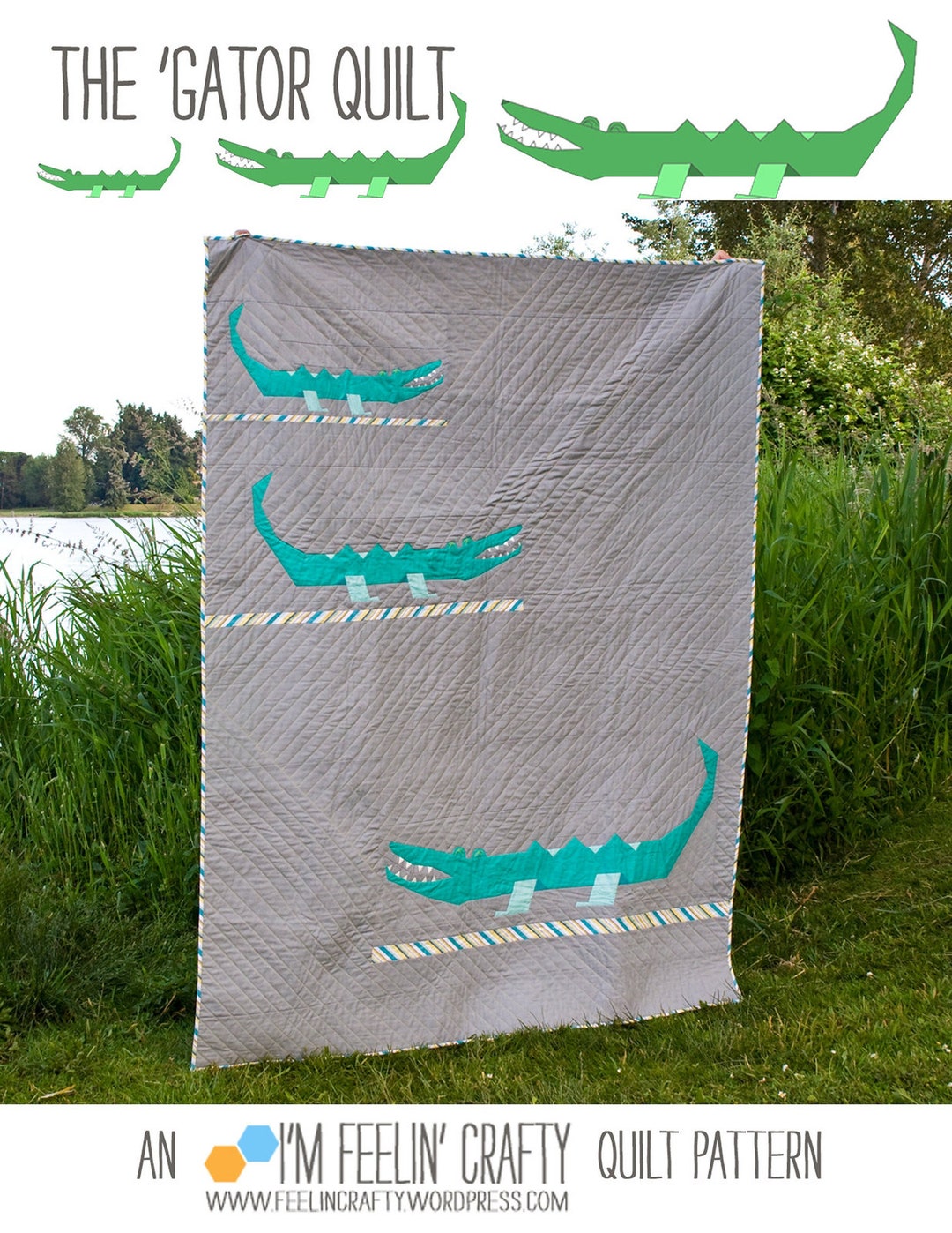 The 'gator Quilt- Paper Pieced Quilt Pattern, PDF, Instant Download ...