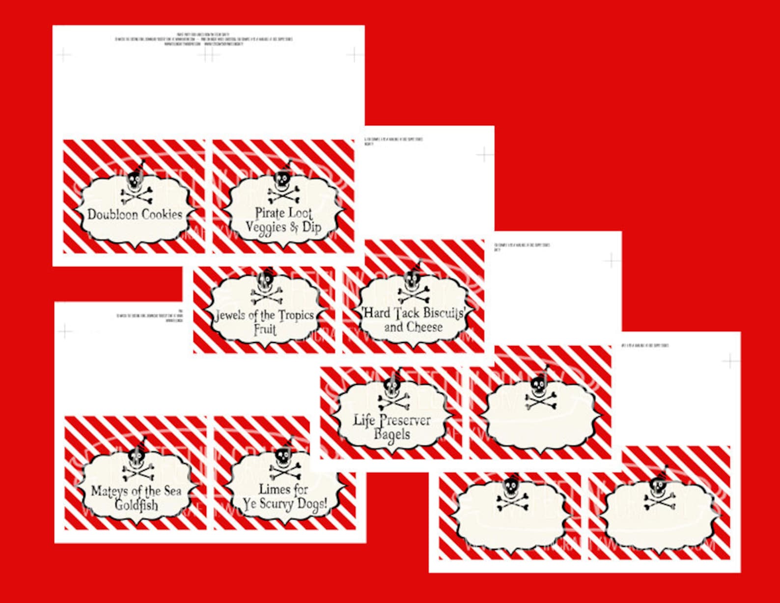 Pirate Party Food Labels- Printable - Etsy