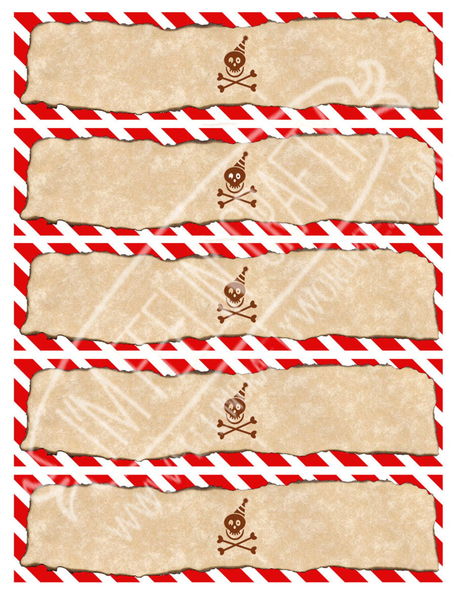 Pirate Party Wrap Around Address Labels- Printable - Etsy