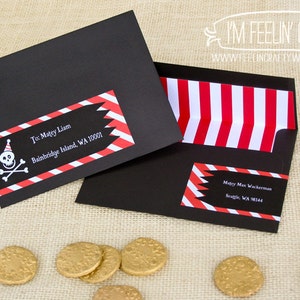 Pirate Party Wrap Around Address Labels- Printable- Black - Etsy