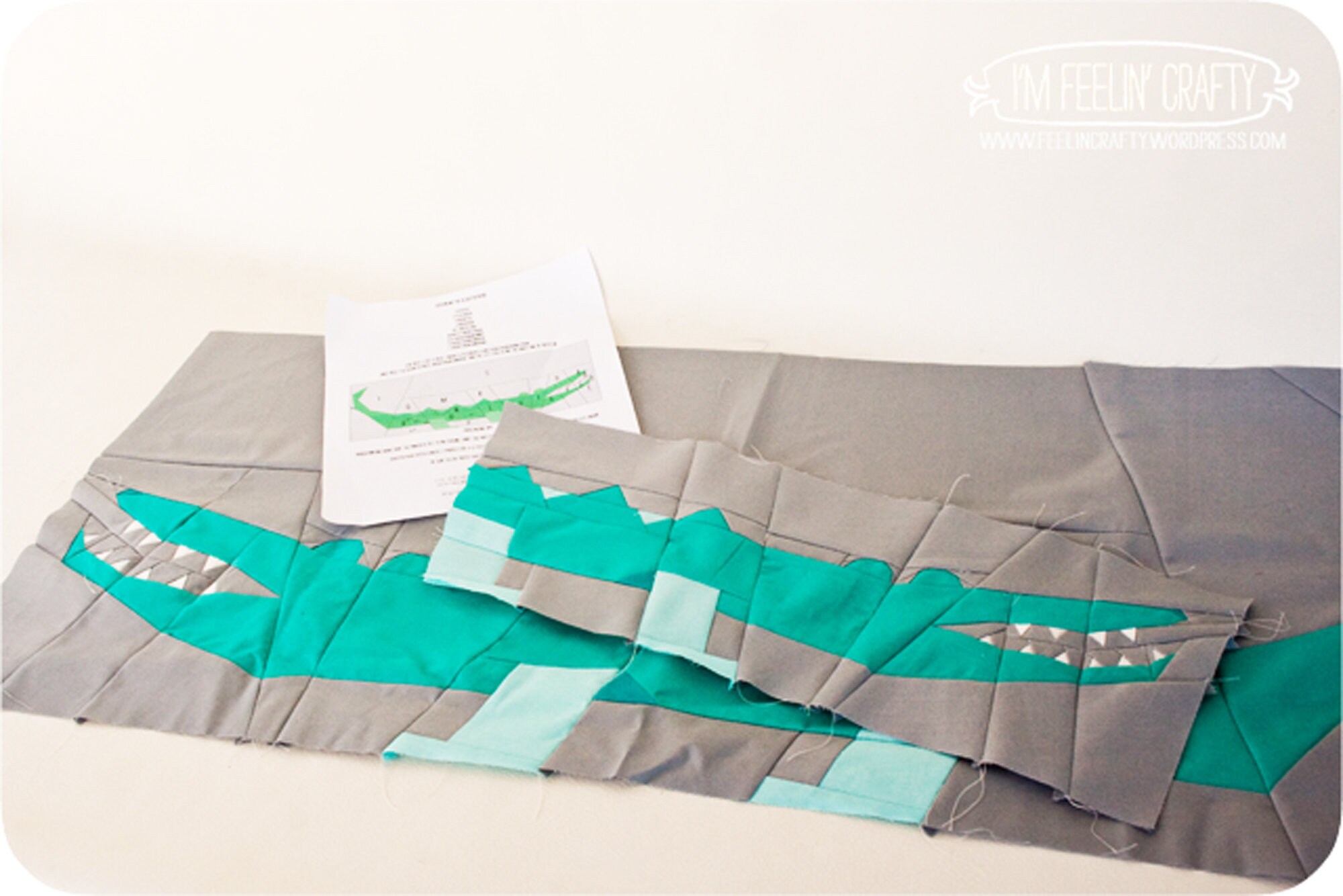 The 'gator Quilt- Paper Pieced Quilt Pattern, PDF, Instant Download ...