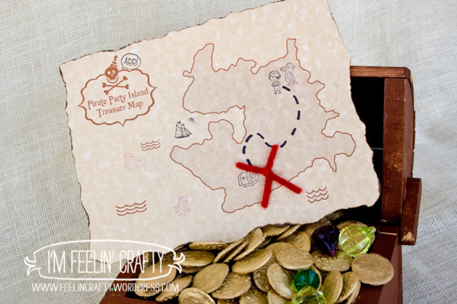 Pirate Party Treasure Map- Printable - Etsy