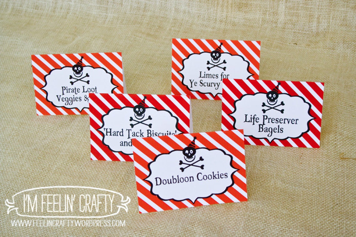Pirate Party Food Labels- Printable - Etsy