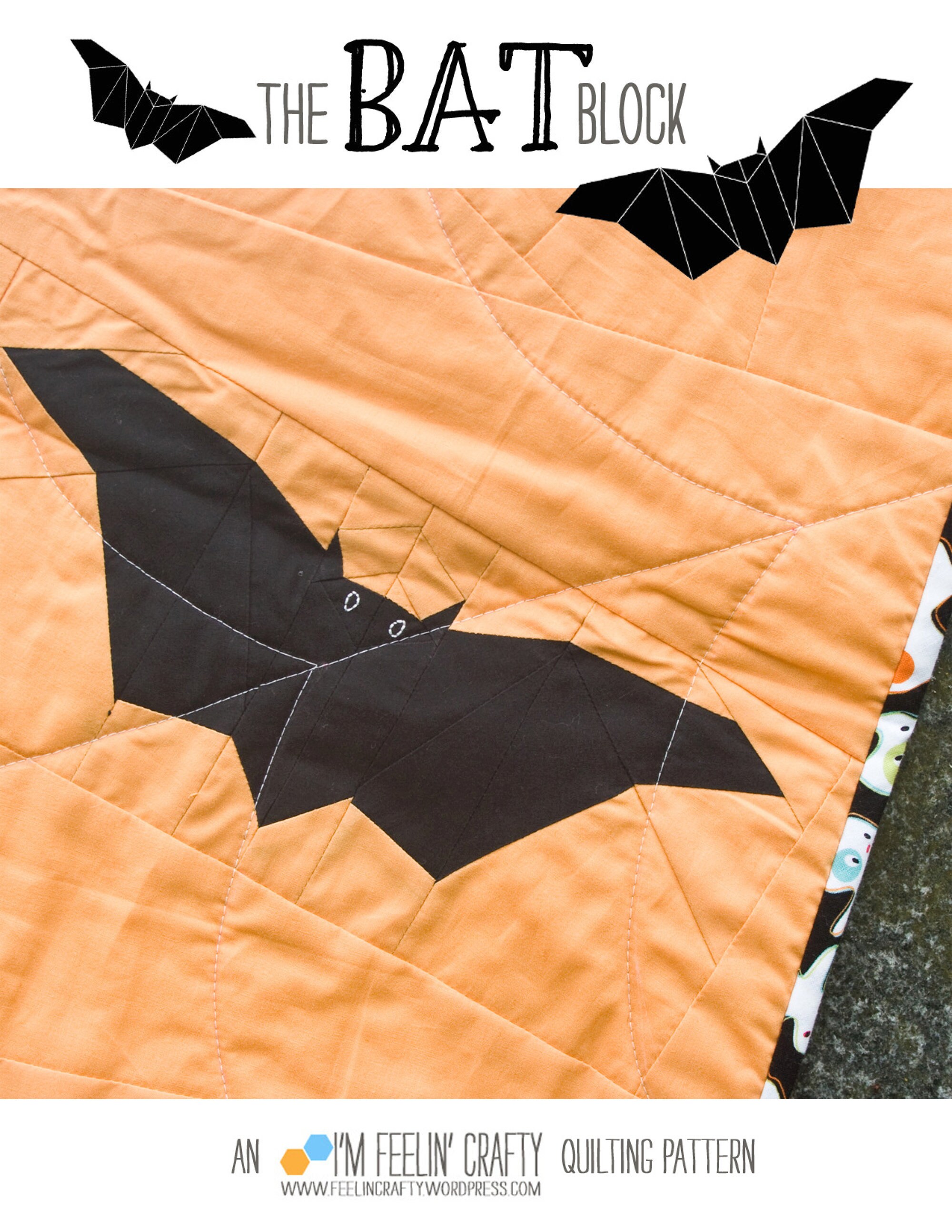 The Bat Block- Paper Pieced Quilt Block Pattern, PDF, Instant Download ...