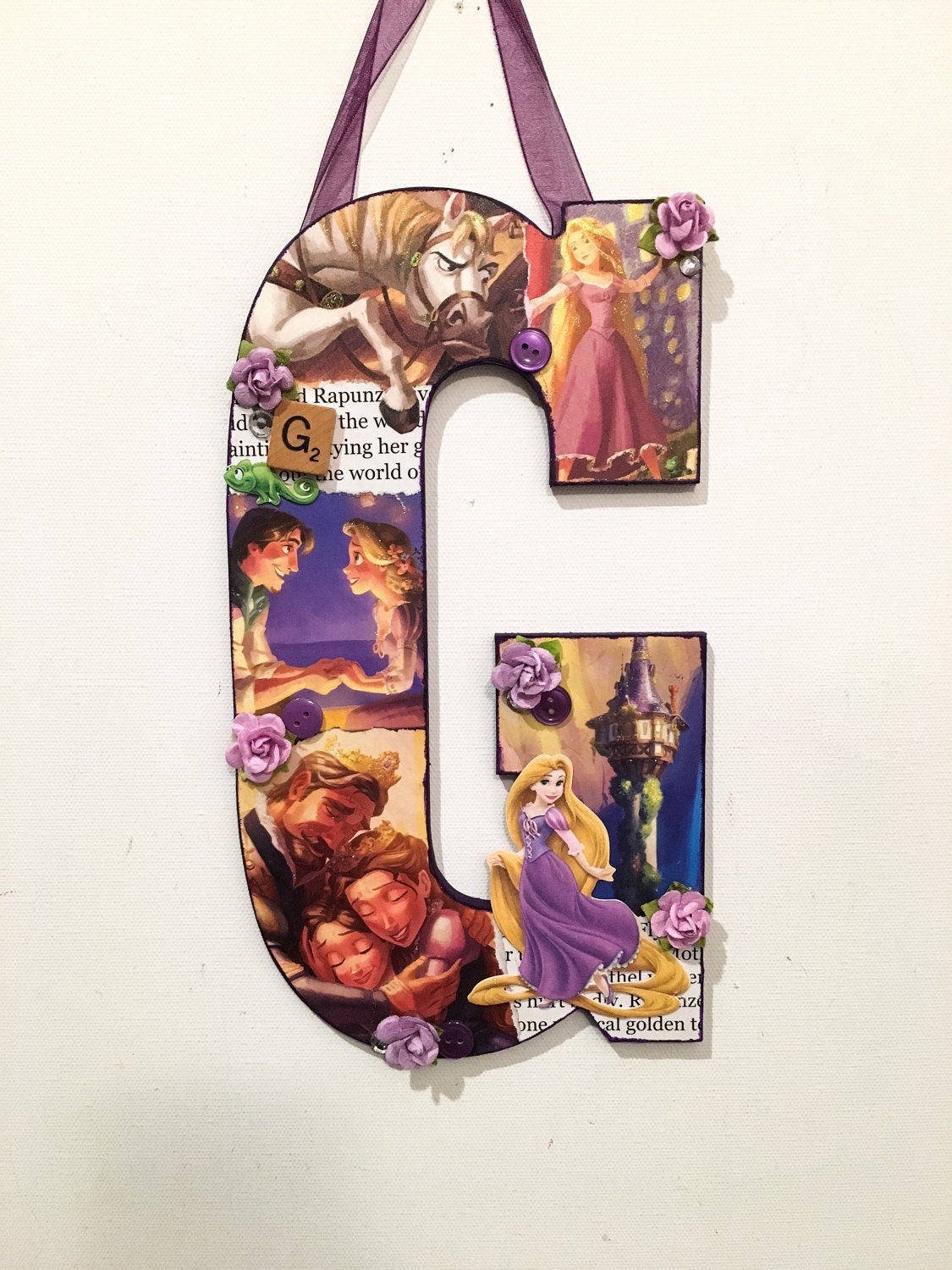 Any Rapunzel Letter from Tangled Disney Wooden Letter | Etsy