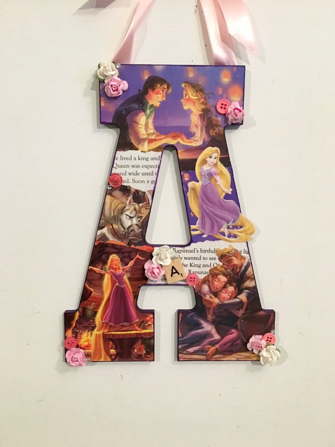 Any Rapunzel Letter from Tangled Disney Wooden Letter | Etsy