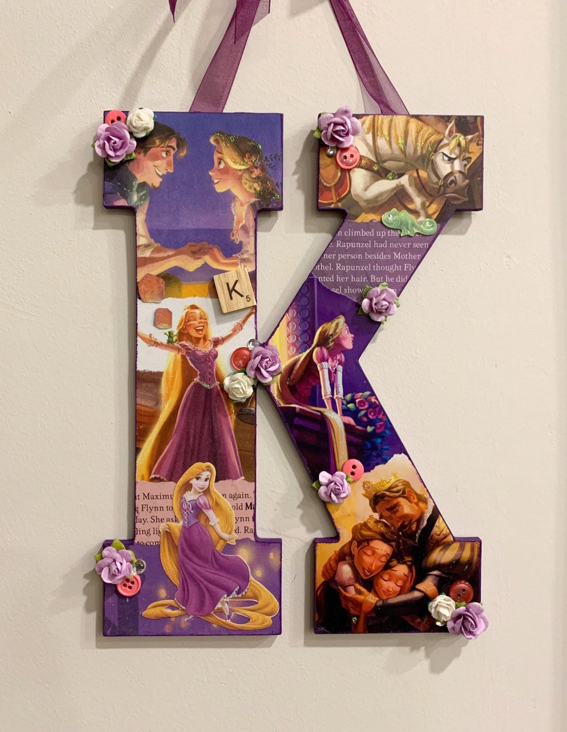 Any Rapunzel Letter from Tangled Disney Wooden Letter | Etsy