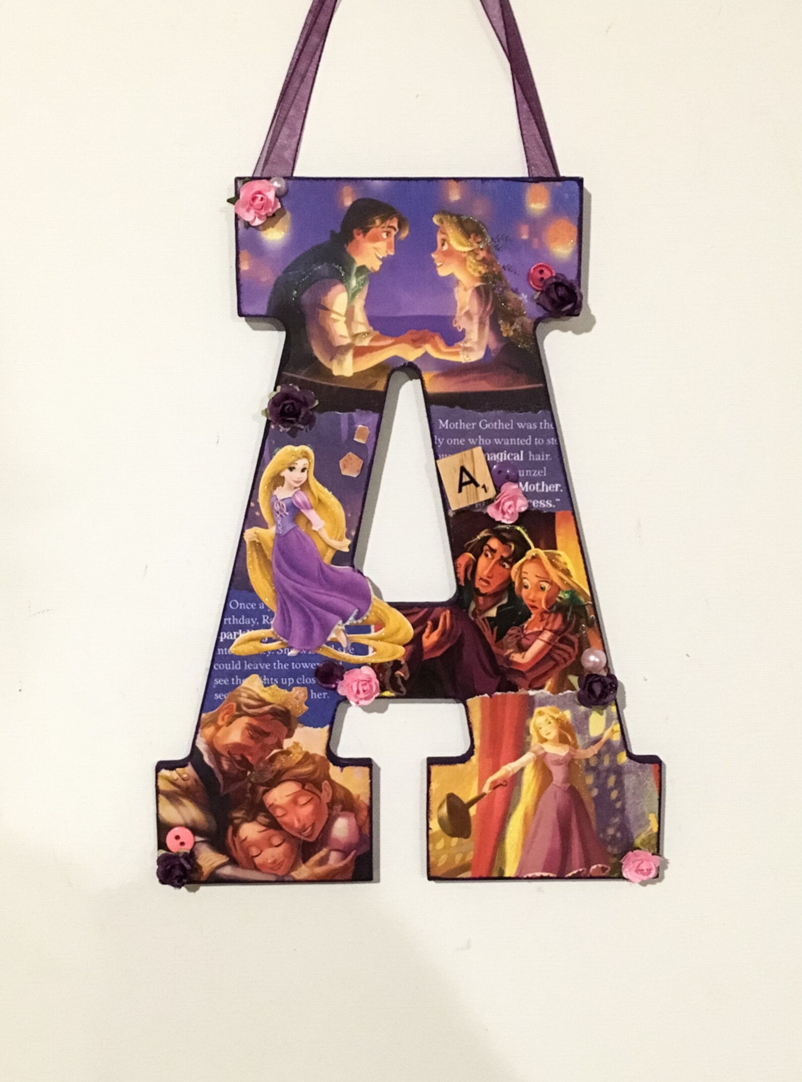 Any Rapunzel Letter from Tangled Disney Wooden Letter | Etsy