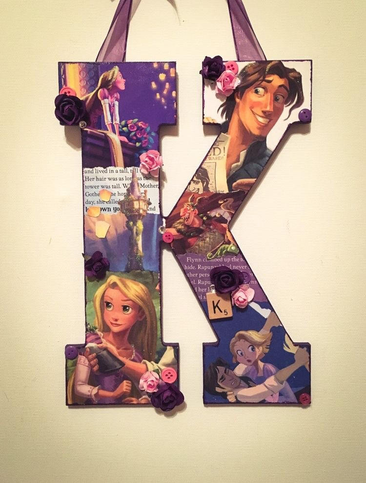 Any Rapunzel Letter from Tangled Disney Wooden Letter | Etsy