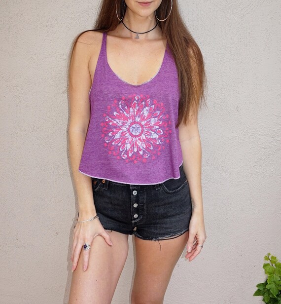 Purple Batik Tank Top Boho Tank Top Bohemian Clothing | Etsy