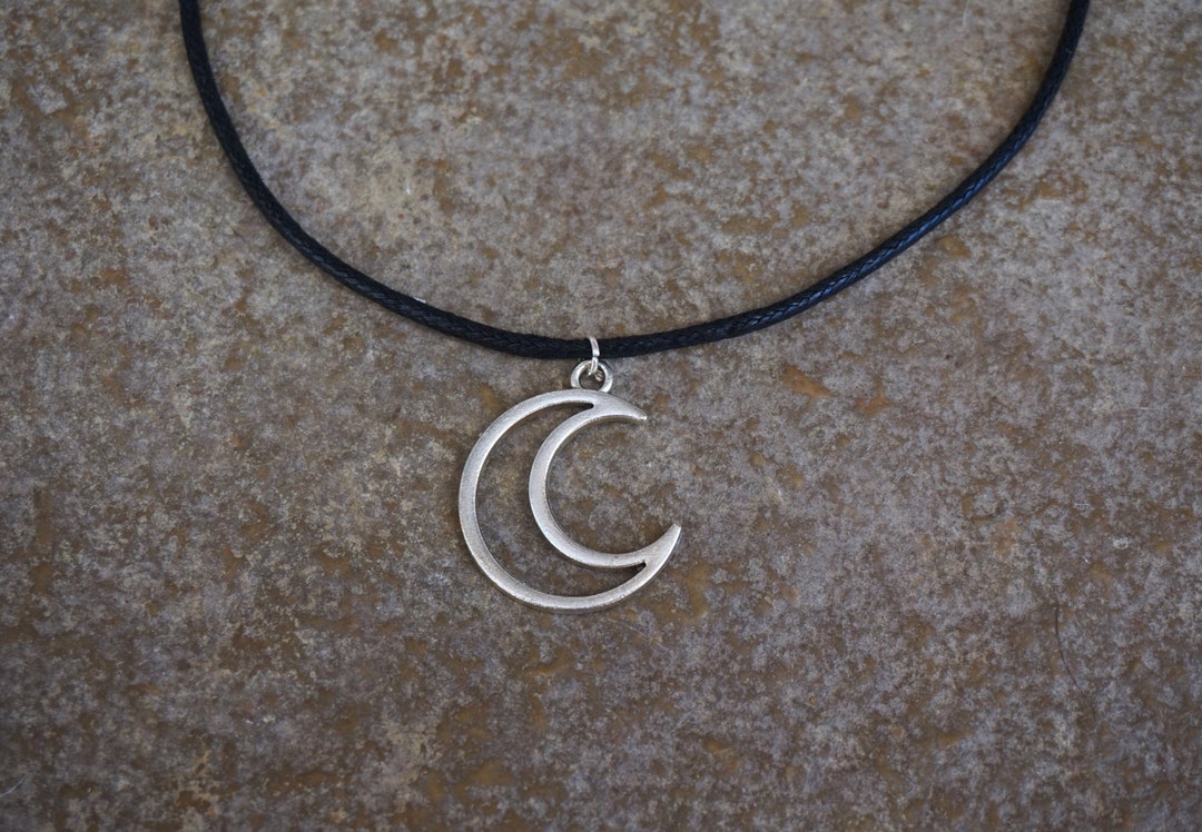 Crescent Moon Choker, Moon Jewelry Moon Necklace, Black Choker With ...