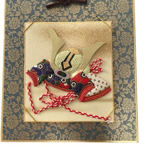 Japanese OSHIE Art Board Shikishi Paper Craft Embossing Samurai Warrior ...