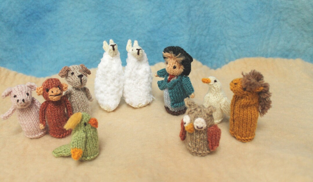 Hand-knitted Finger Puppets Dr. Dolittle Animal and Figure Set - Etsy