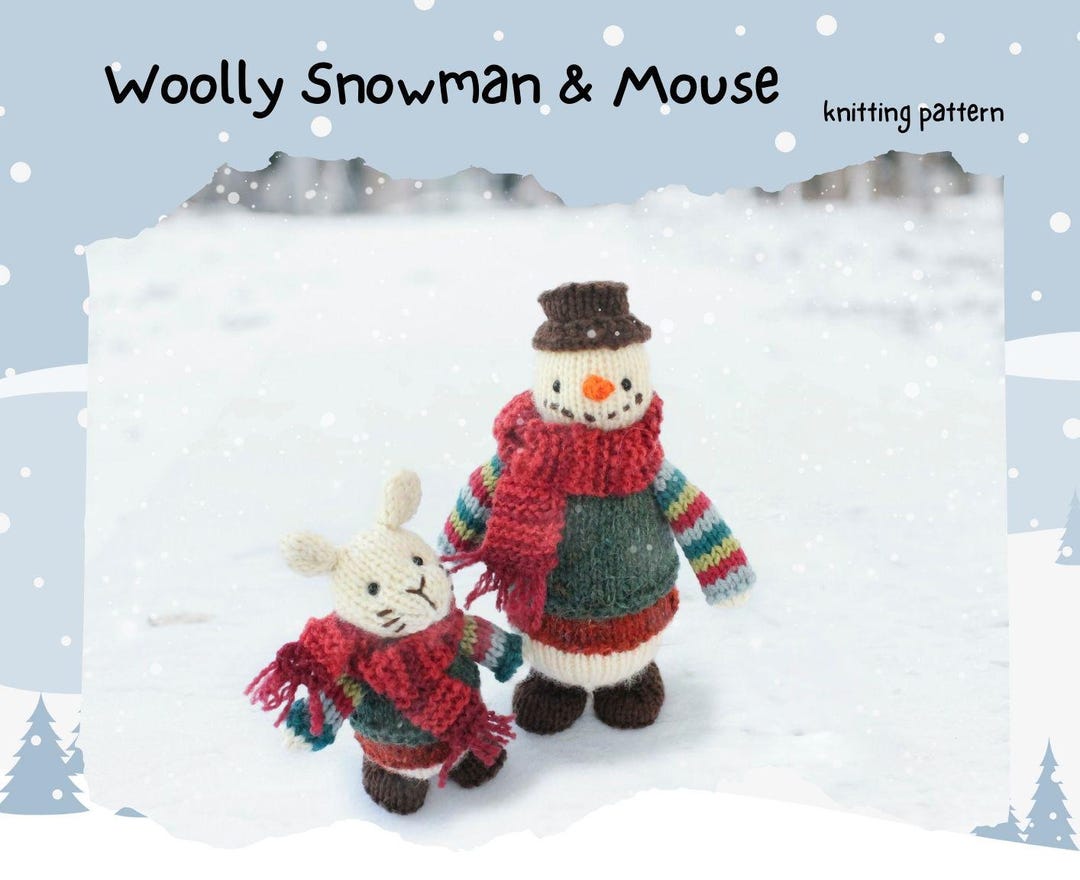 Woolly Snowman & Mouse Knitting Pattern PDF - Etsy