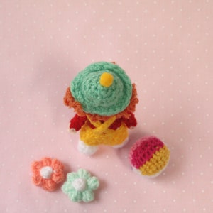 Mini Crocheted Amigurumi Jester Boy With Ball and Flowers - Etsy