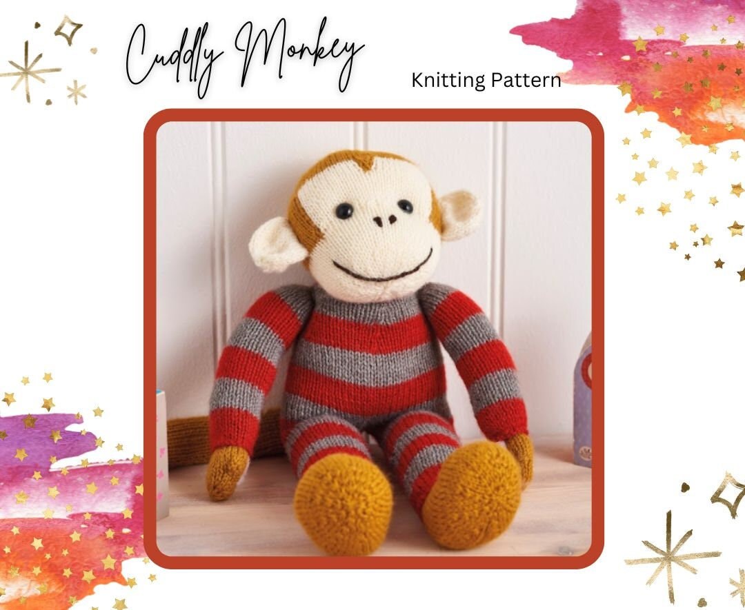 Knitting Pattern PDF Cuddly Monkey - Etsy
