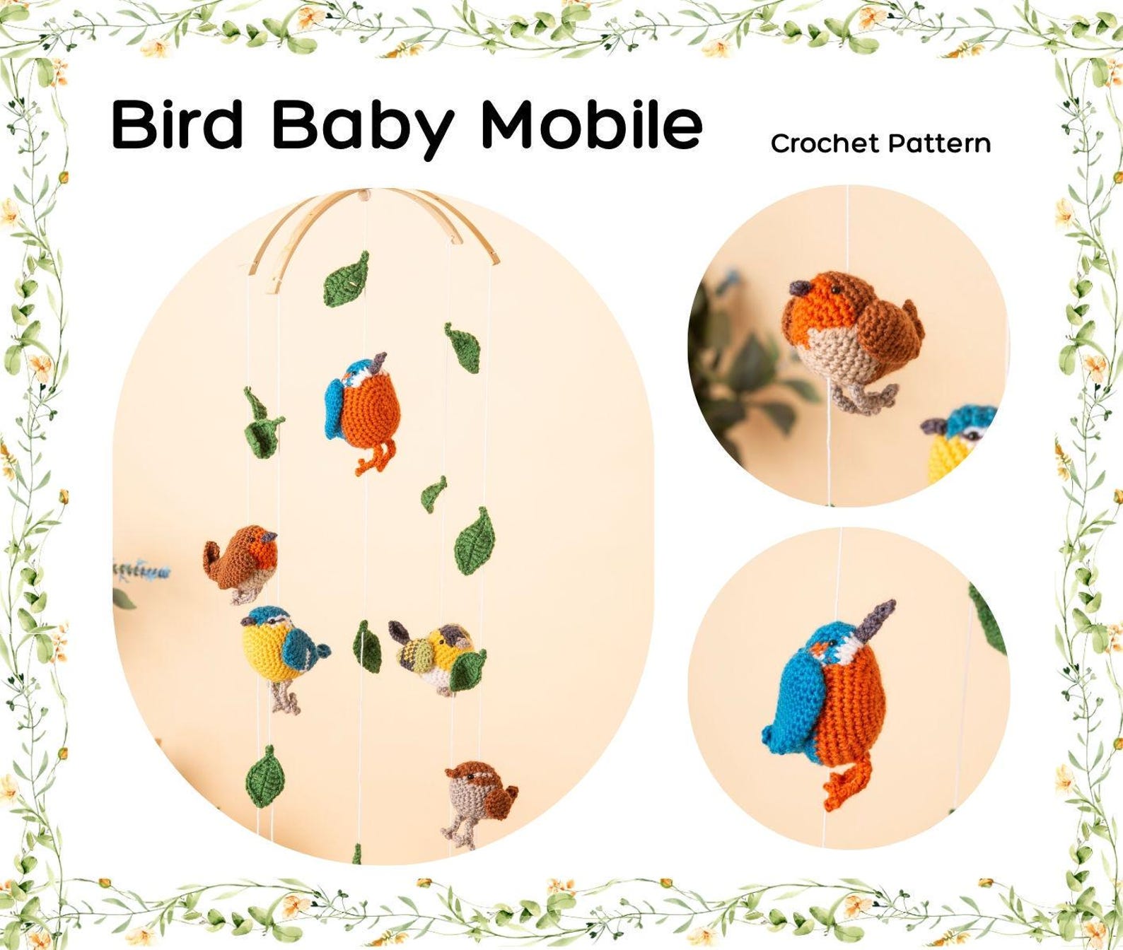 Crochet Bird Baby Mobile Crochet Amigurumi Pattern PDF - Etsy